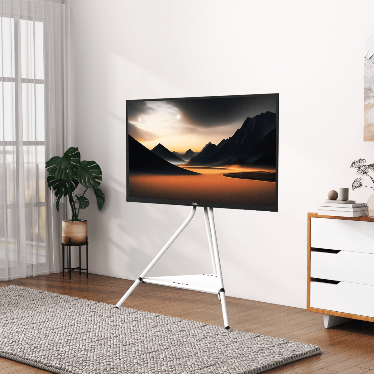 XTRARM Tripod TV stander Ahton hvid – tvophaeng.dk